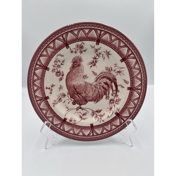 Dining | Queens Churchill Red Rooster Salad Plate Toile Neiman Marcus 8 ...